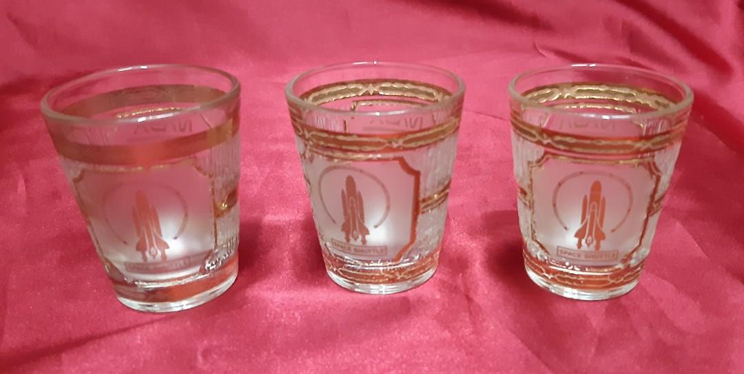 Vintage 1960s NASA Whisky SHOT Glasses Collectible x3, Hobbies & Toys ...