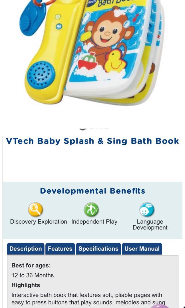 Vtech Splash & Sing Bath Book, Babies & Kids, Infant Playtime on Carousell