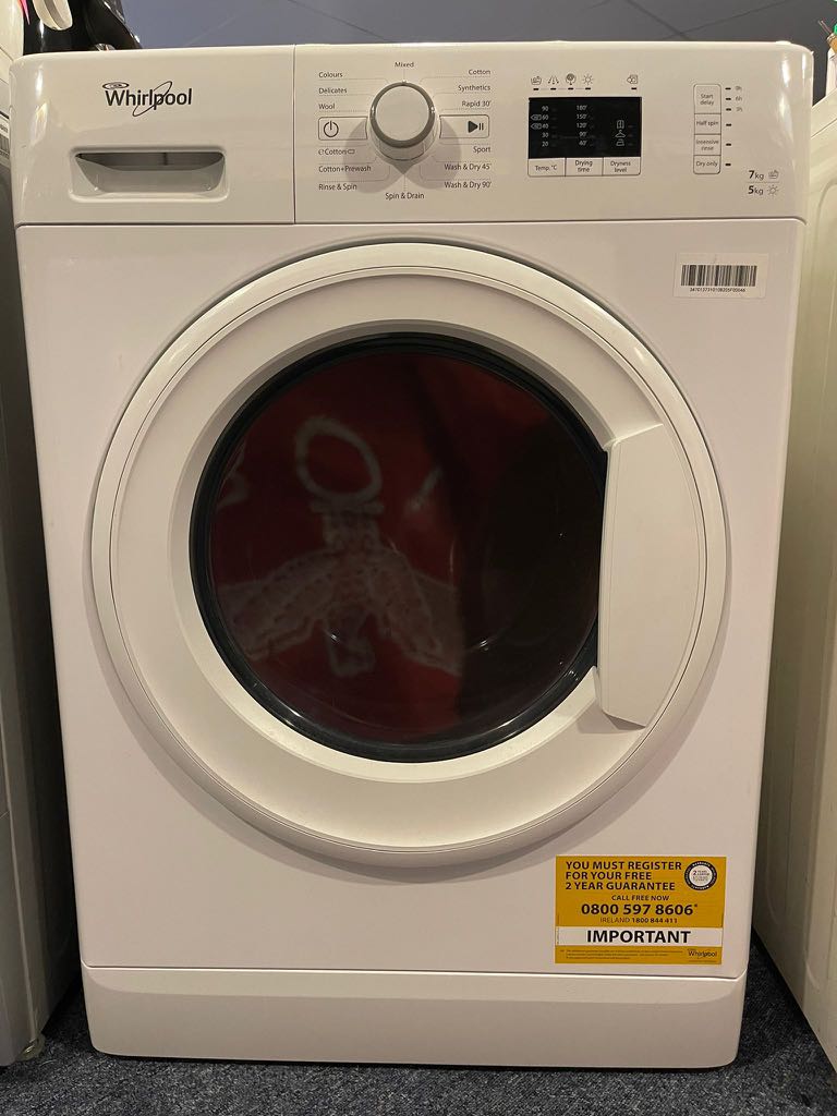 WHIRLPOOL Wash and Dryer 7kg/5kg WWDE 7512 , TV & Home Appliances ...