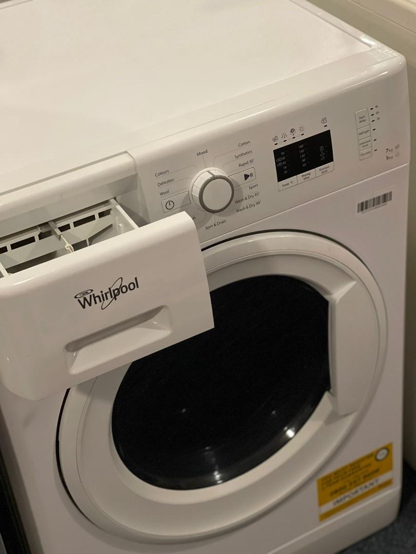 WHIRLPOOL WWDE 7512 7KG WASHER+5KG DRYER 2IN1, TV & Home Appliances ...