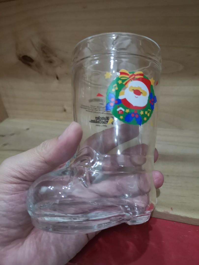 2pcs 1989 Vintage KFC Christmas Boots Glass Collection, Hobbies & Toys ...