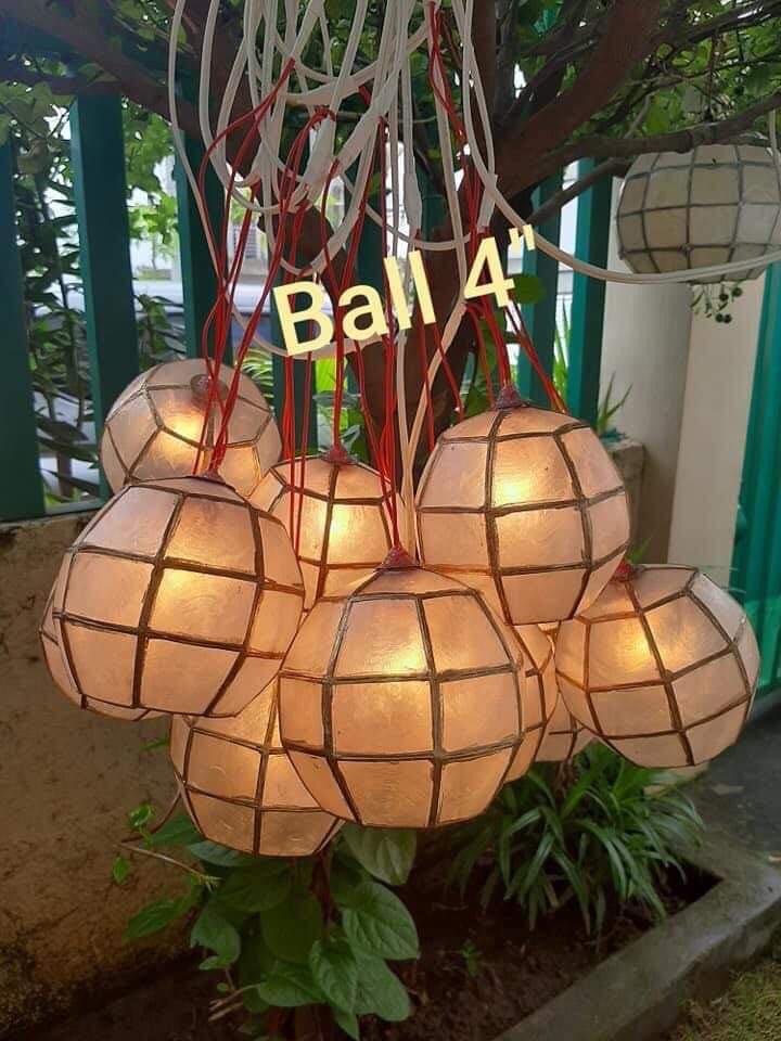 4” waterproof indoor and outdoor capiz balls, Furniture & Home Living ...