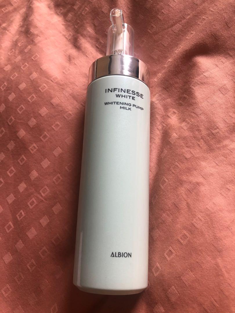 Albion Infinesse White whitening pump milk, Beauty & Personal Care ...