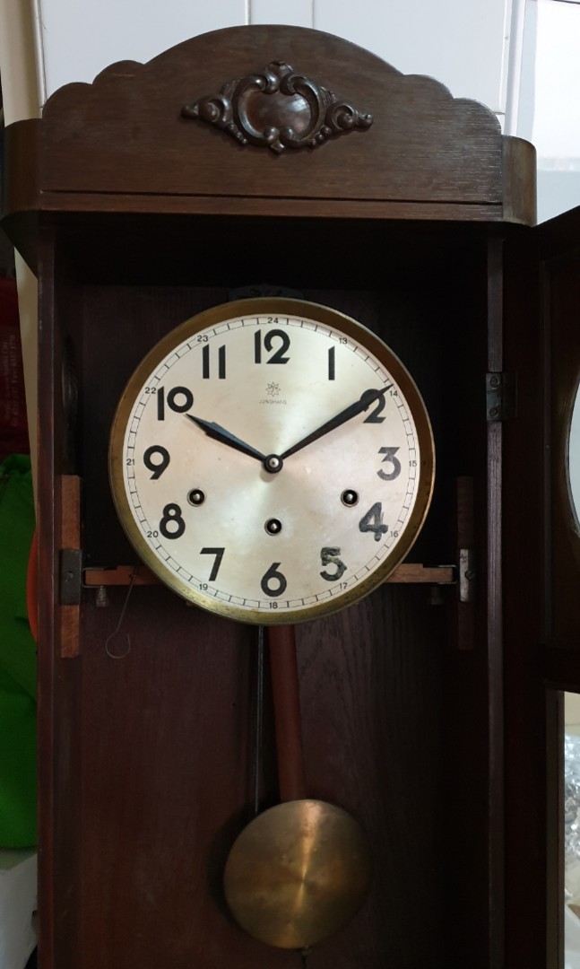Antique German Pendulum Clock, Furniture & Home Living, Home Decor ...