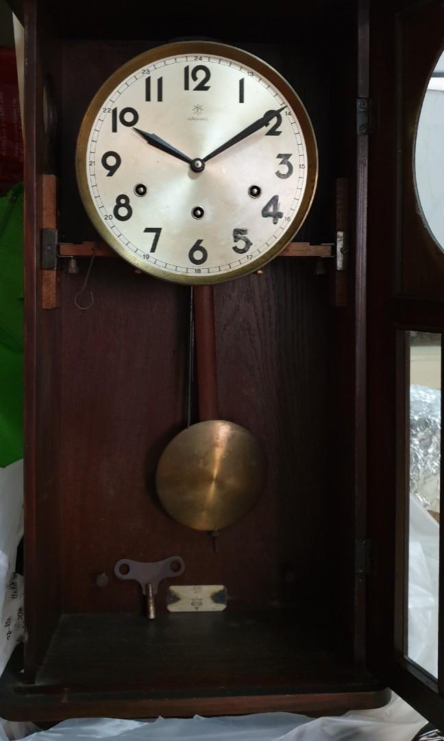 Antique German Pendulum Clock, Furniture & Home Living, Home Decor ...