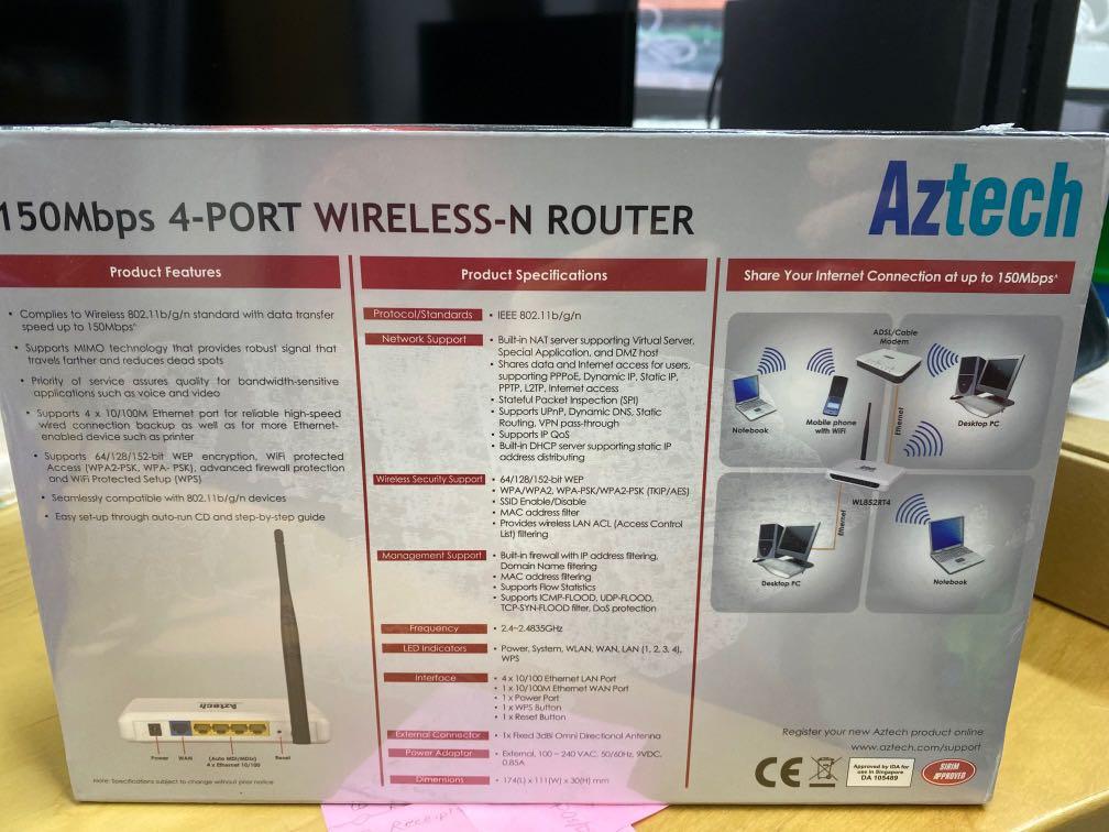 Aztech Wirelesss N Router, TV & Home Appliances, Other Home Appliances ...