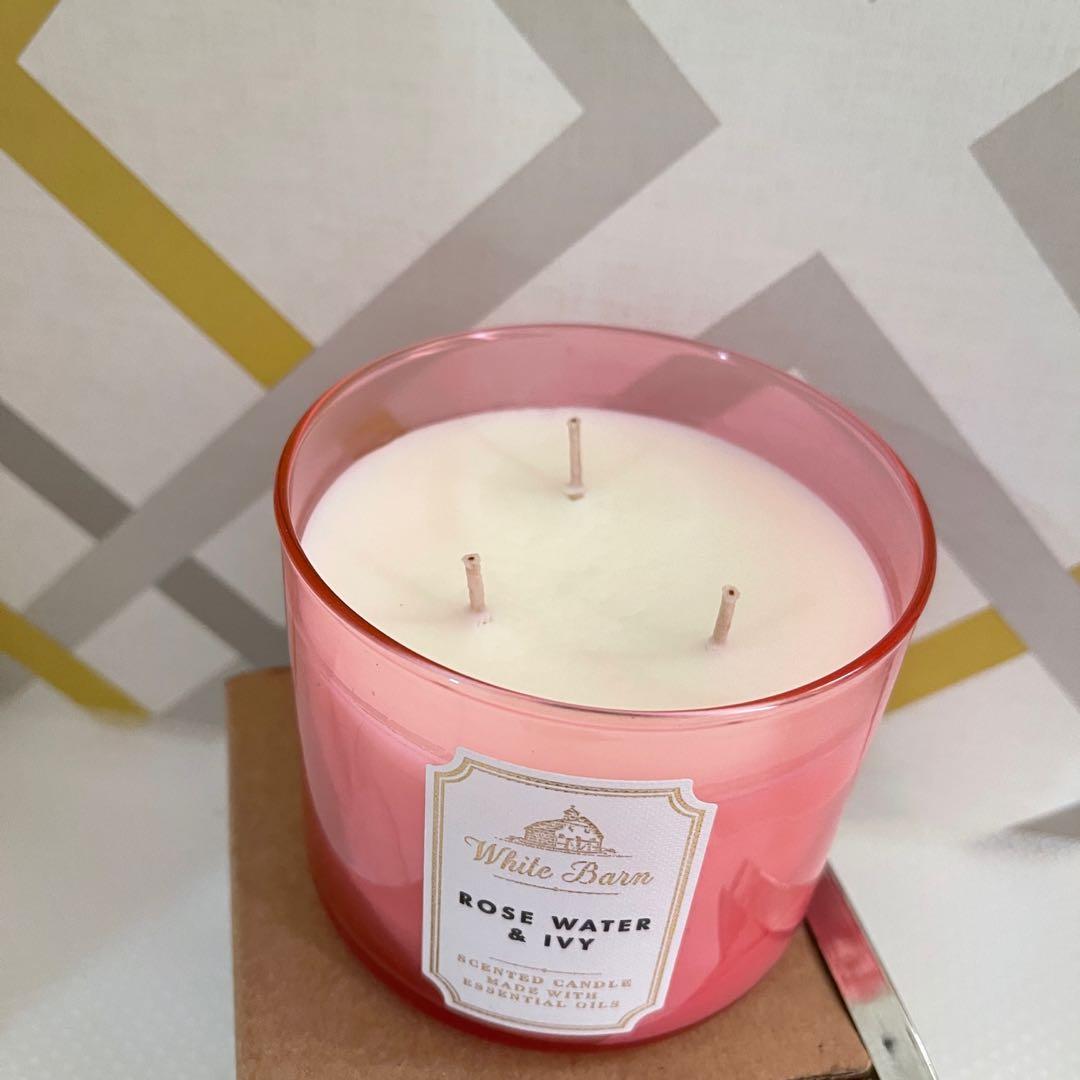 Bath & Body Works Rose Water & Ivy - White Barn 3-Wick Candle ...