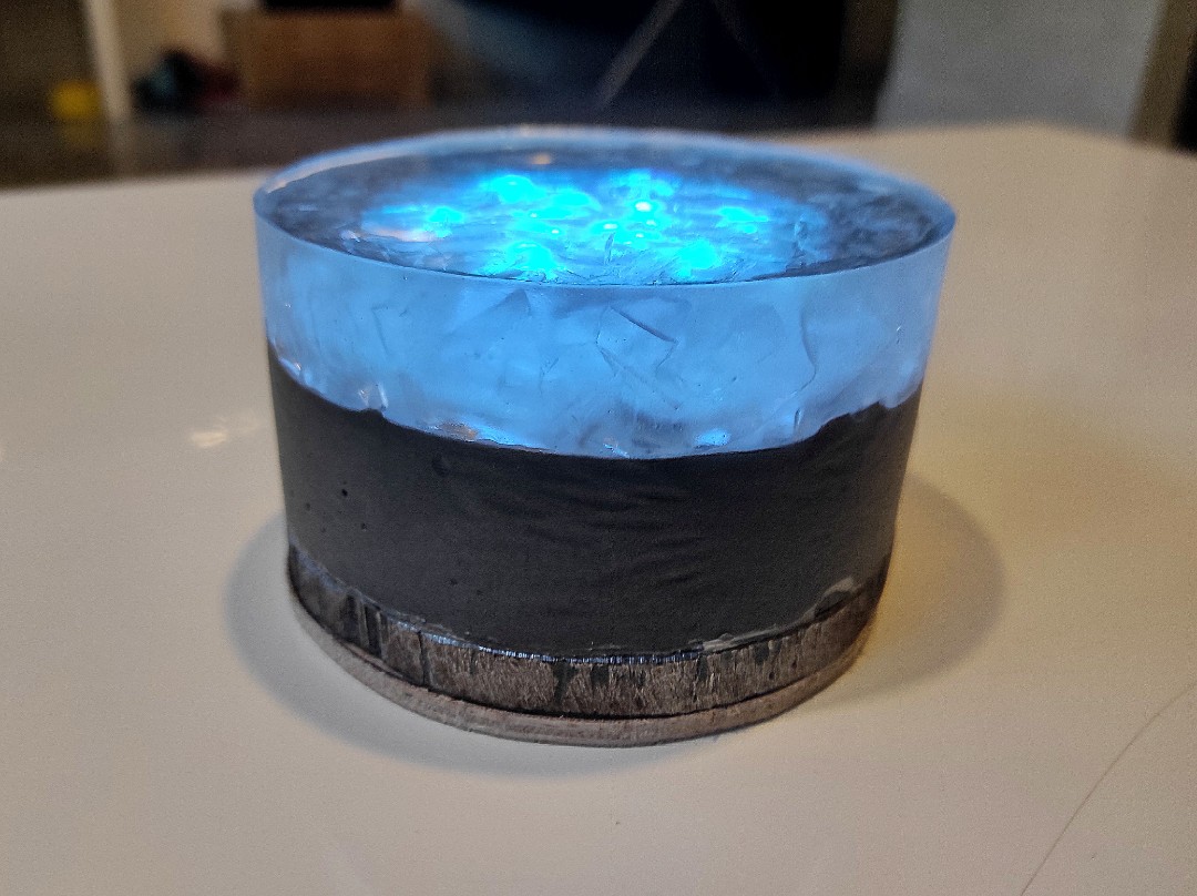 Concrete/Resin atmospheric LED light, Furniture & Home Living, Lighting ...