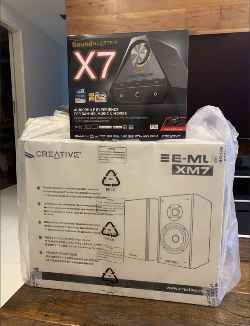 Creative SoundBlaster x7 Creative E-MU XM7 Bookshelf Speakers, Audio ...