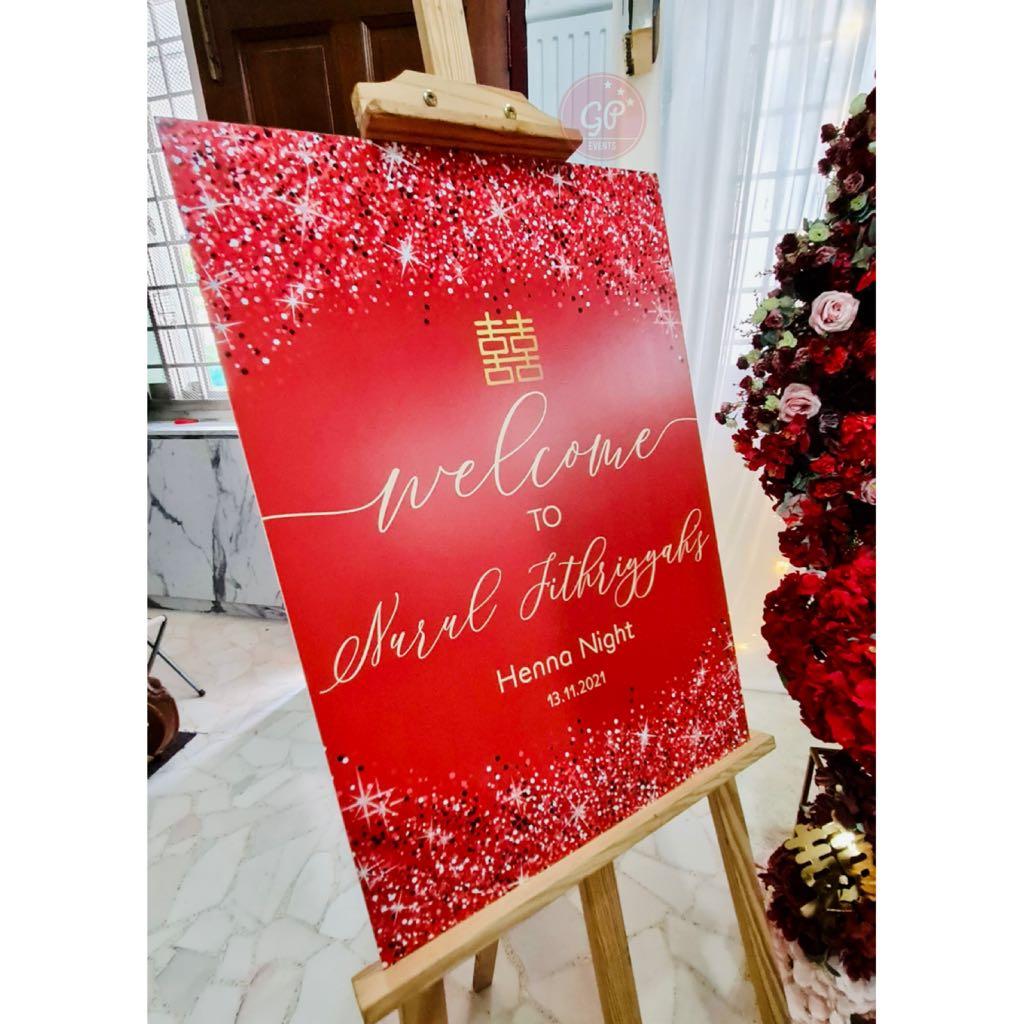 Customized Wedding Welcome Sign Poster Board, Hobbies & Toys ...