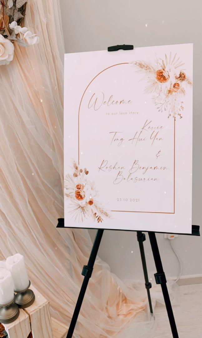 Customized Wedding Welcome Sign Poster Board, Hobbies & Toys ...