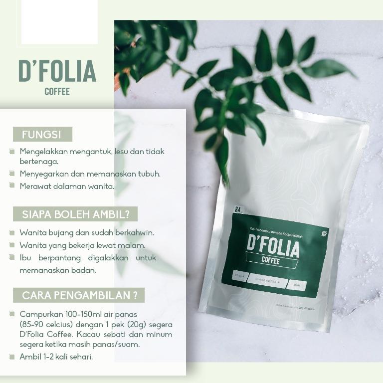 D'Folia Coffee Sendayu Tinggi, Health & Nutrition, Health Supplements ...