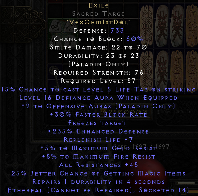 Diablo 2 Resurrected (D2R) - Exile Rune Word, Video Gaming, Gaming ...