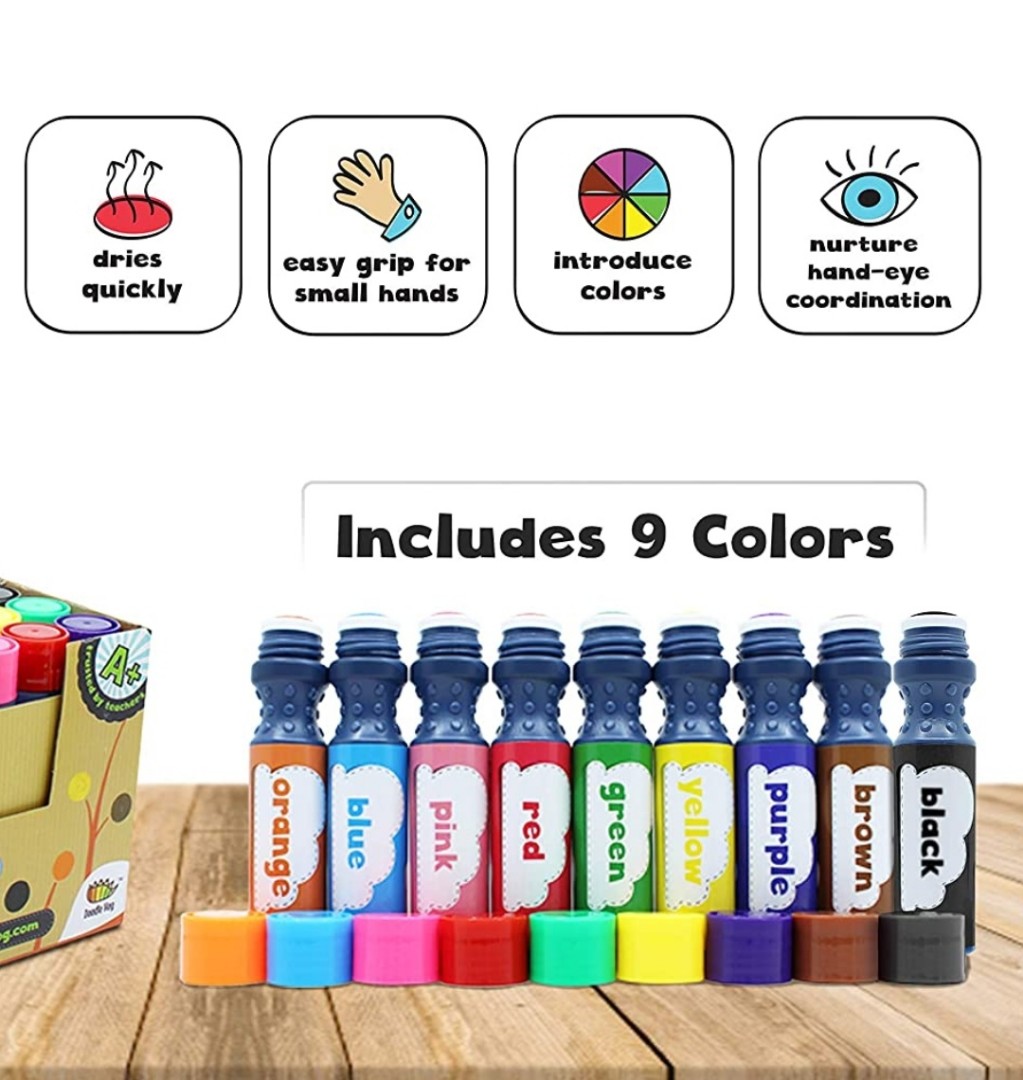 Doodle Hog Dab & Dot Markers WASHABLE & NON-TOXIC from USA. Montessori ...