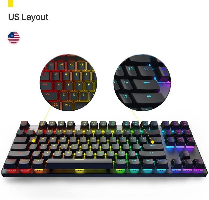 DREVO Tyrfing V2 Customizable RGB Compact 87 Keys Mechanical Gaming ...