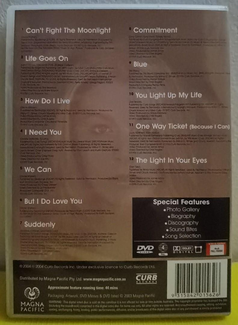 DVD: THE BEST OF LEANN RIMES, Hobbies & Toys, Music & Media, CDs & DVDs ...