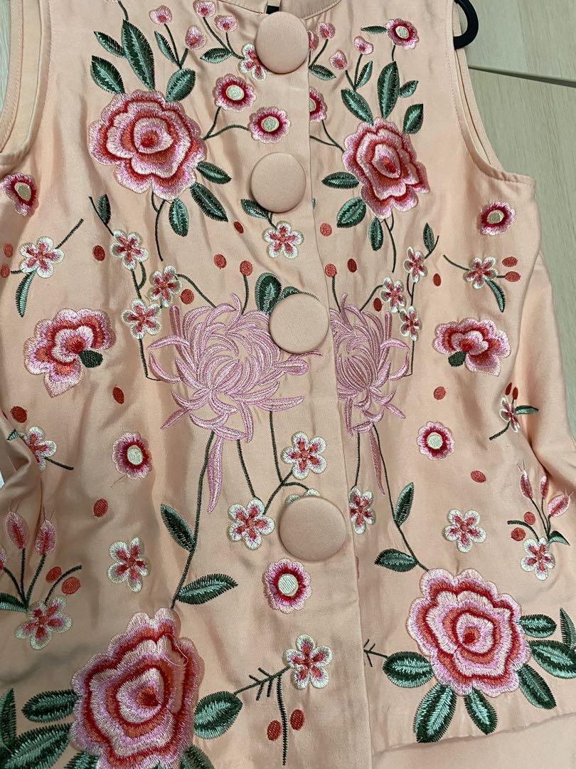 Embroidery CNY top and bottom set, Women's Fashion, Dresses & Sets ...