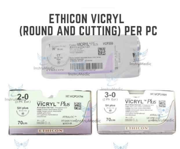 ETHICON VICRYL (ROUND AND CUTTING) sold per pc only, Health & Nutrition ...