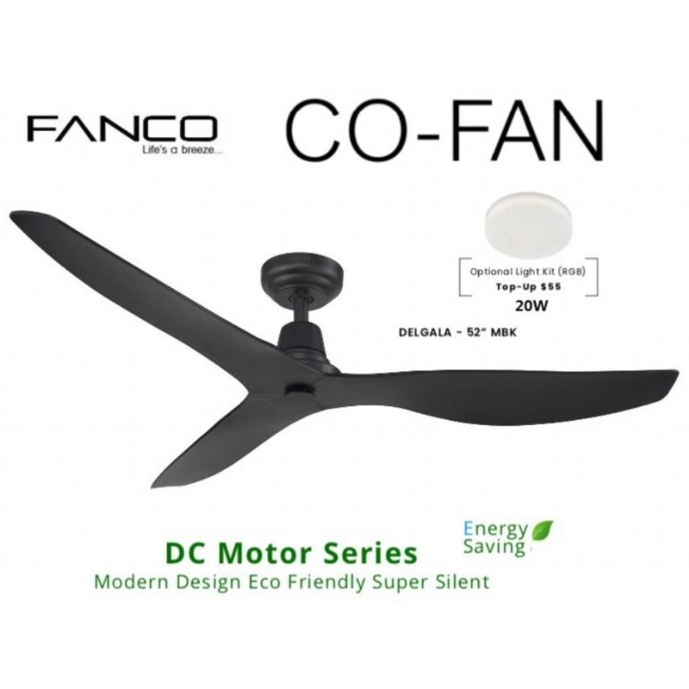 Fanco 45"/52" CO-FAN DC Motor Ceiling Fan (DC-159), Furniture & Home ...