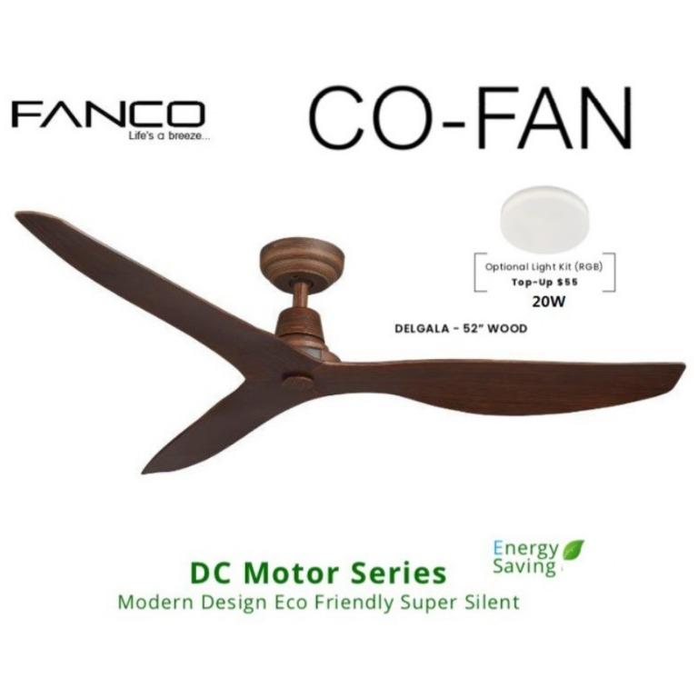 Fanco 45"/52" CO-FAN DC Motor Ceiling Fan (DC-159), Furniture & Home ...