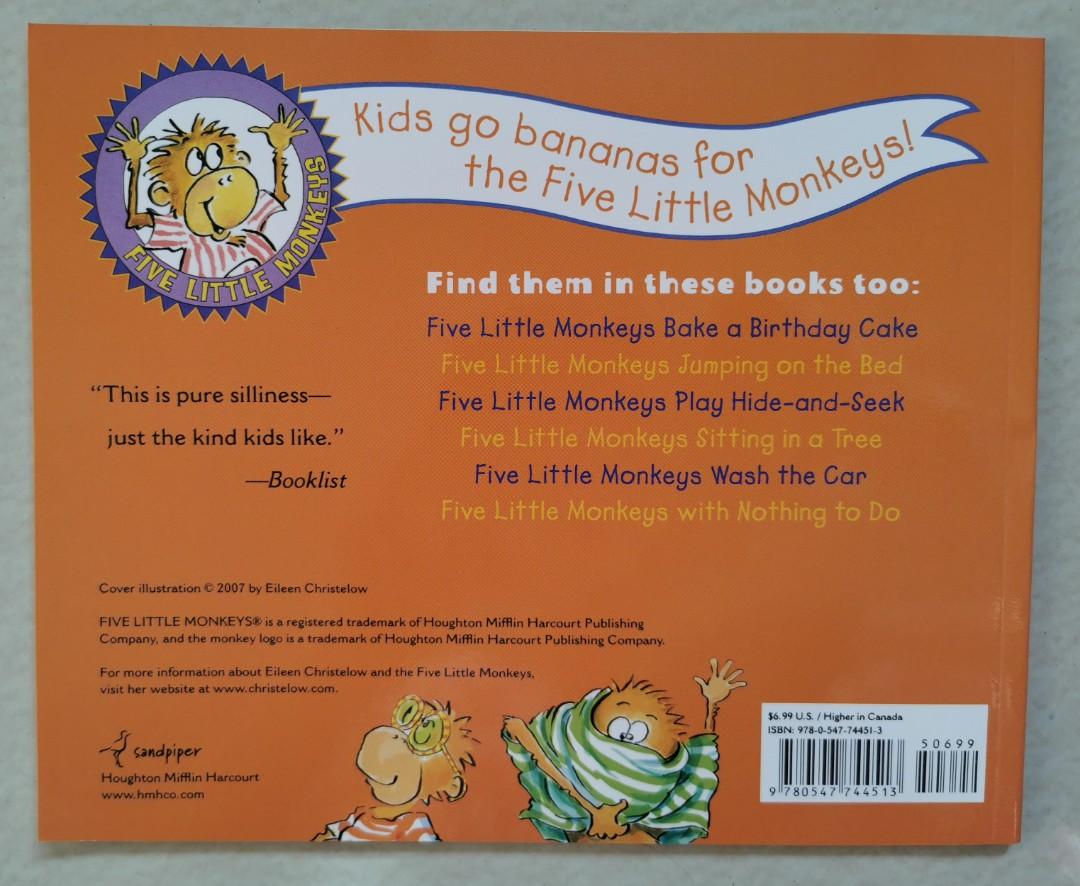 Five Little Monkeys Children's book story book, Hobbies & Toys, Books ...