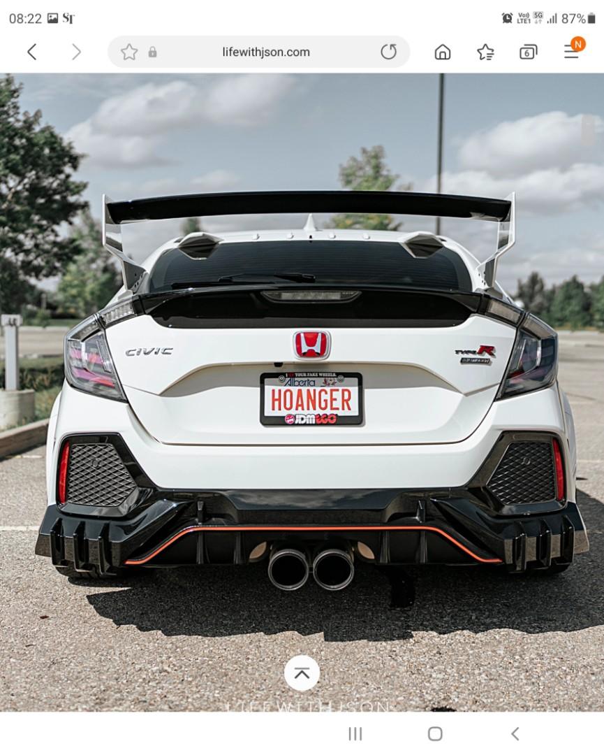 Brand new FK8 Mugen Rear Wing Spoiler *unpainted", Car Accessories ...