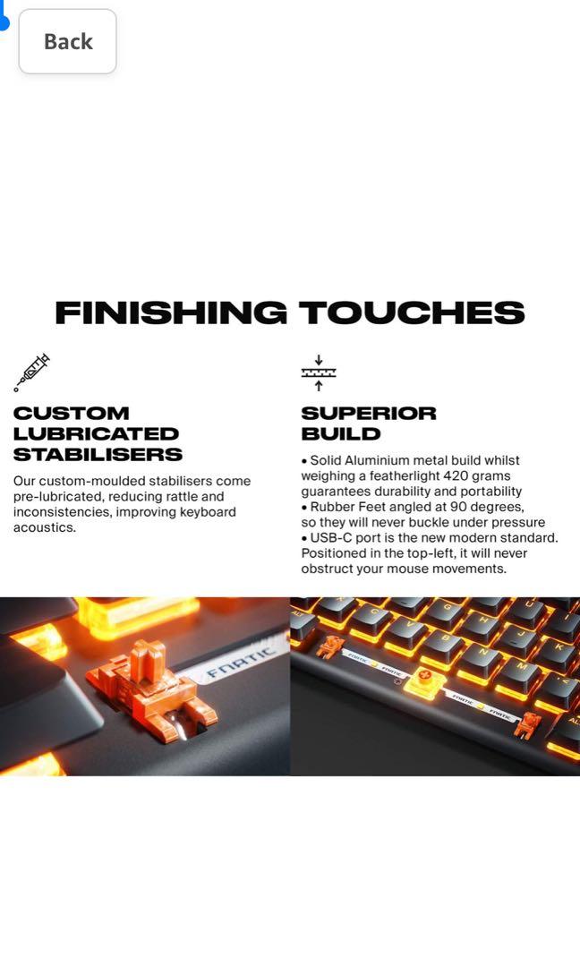 FNATIC STREAK65 - Compact RGB Gaming Mechanical Keyboard - Fnatic Speed ...