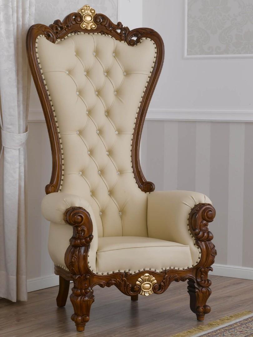 FRENCH BAROQUE THRONE TALL CHAIR / ARMCHAIR, Furniture & Home Living ...
