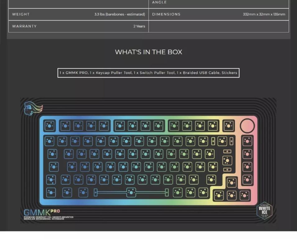 Glorious GMMK Pro 75% Barebone Keyboard ( Black Slate / White Ice ...