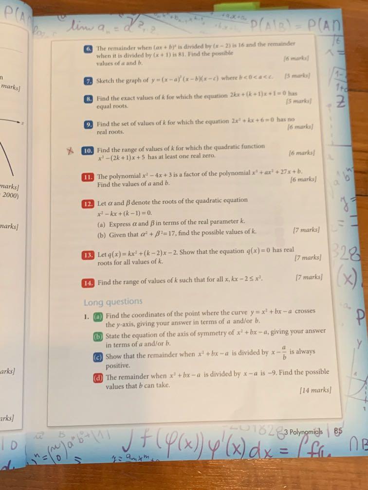 IB HL Math textbook + Statistics & Probability practice book, Hobbies ...