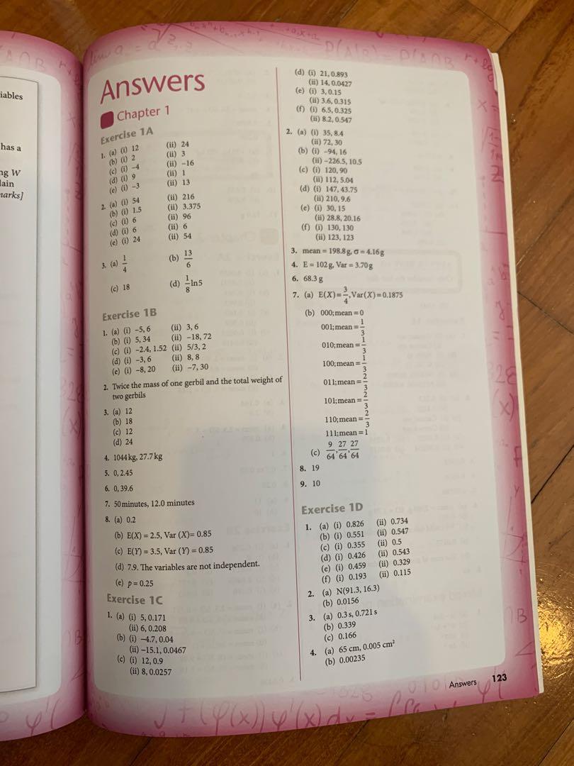 IB HL Math textbook + Statistics & Probability practice book, Hobbies ...