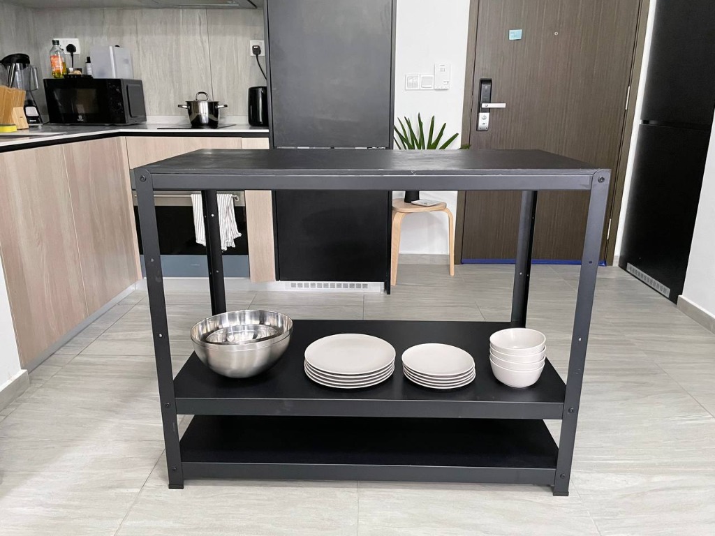 IKEA Bror Kitchen Island Bench, Satin Black, Furniture & Home Living ...