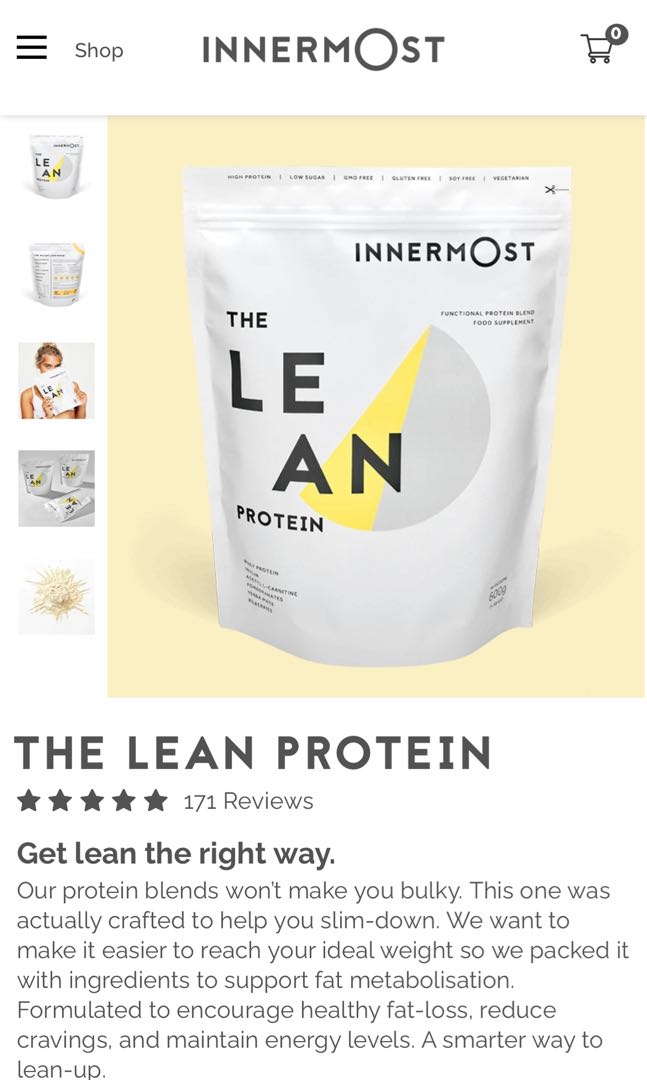 Innermost whey protein lean - 600g, Health & Nutrition, Health ...
