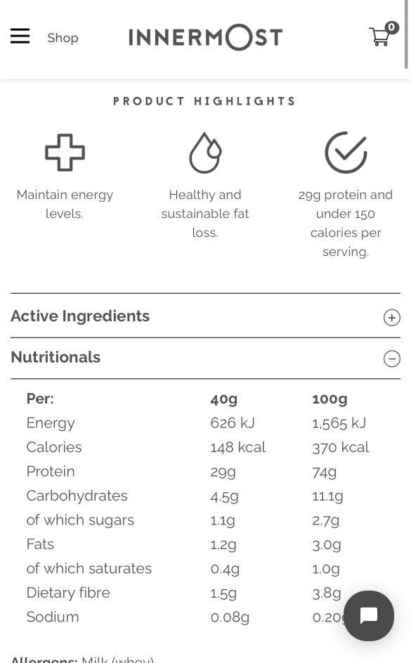 Innermost whey protein lean - 600g, Health & Nutrition, Health ...