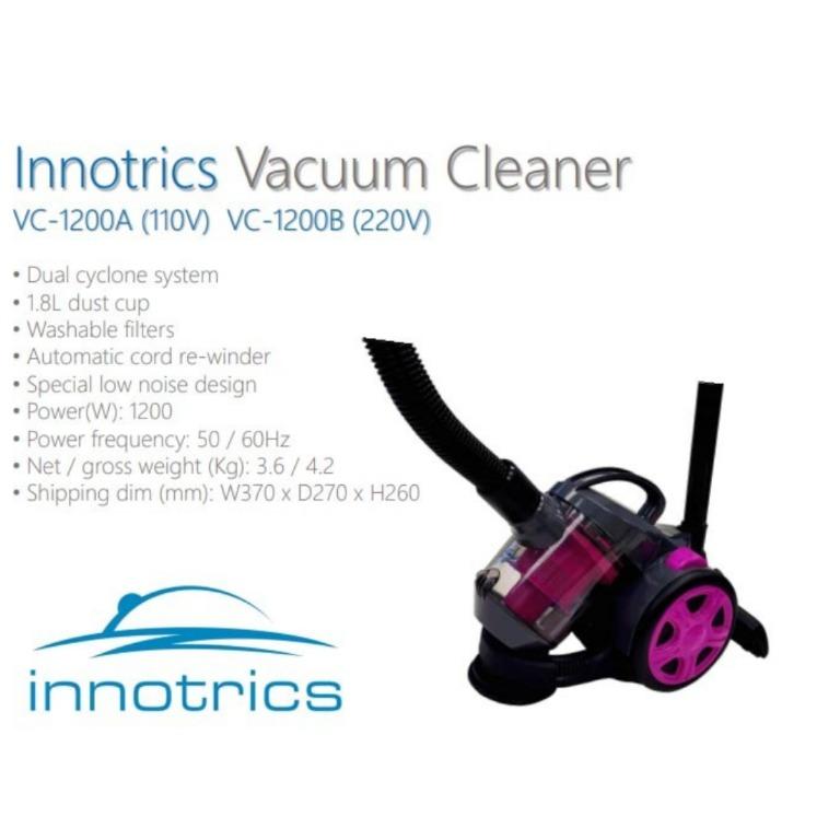 Innotrics 1200W Dual Cyclone Vacuum Cleaner, TV & Home Appliances ...