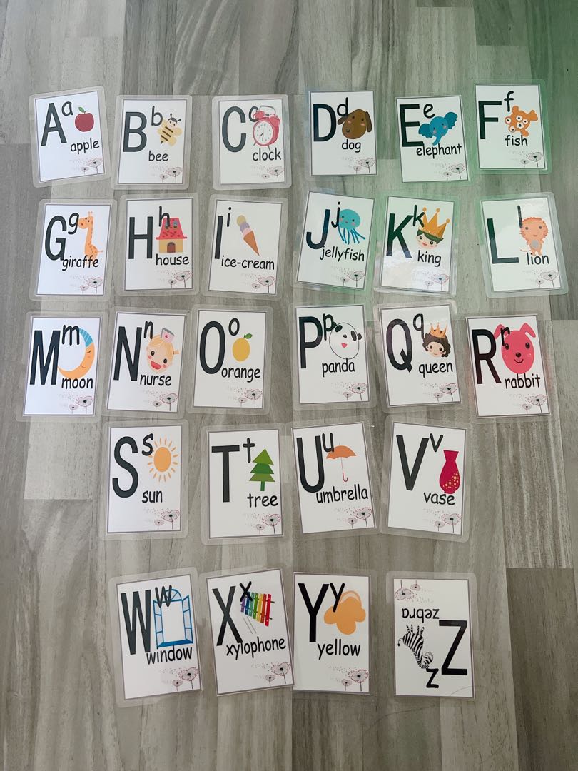 Kids learning ABC laminate cards, Babies & Kids, Babies & Kids Fashion ...