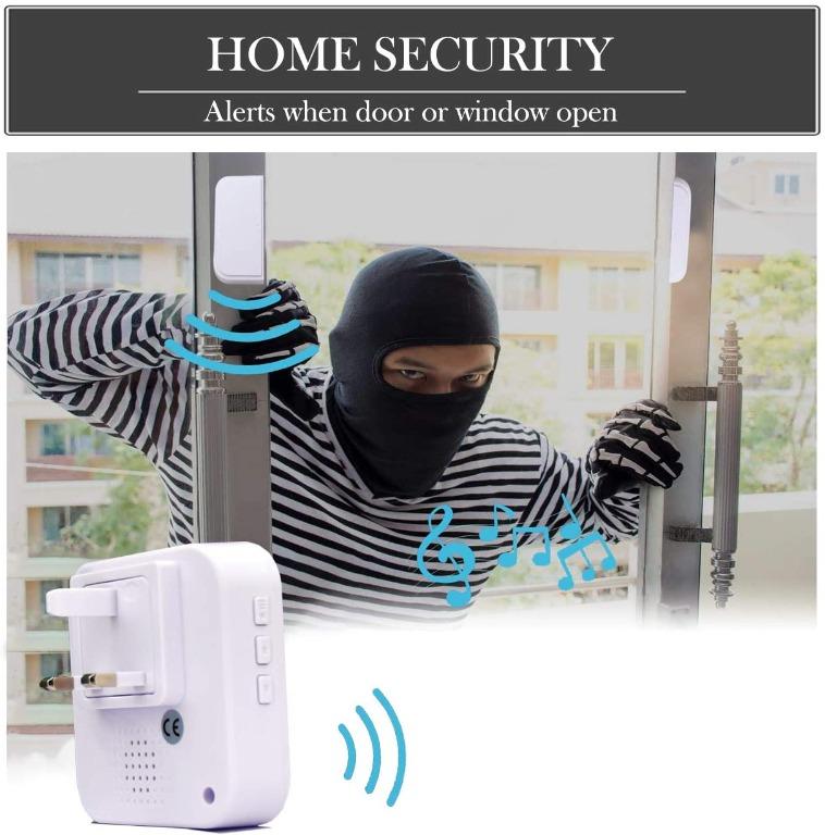 Koostone Wireless Magnetic Door Entry Sensor Alarm Chime, Door Open ...