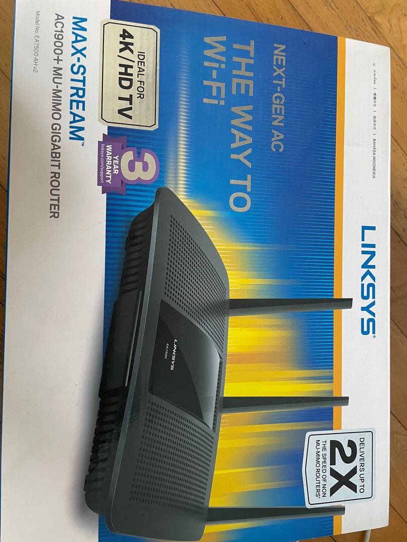 Linksys maxstream AC1900+ MU-MIMO Gigabit Router, Computers & Tech ...