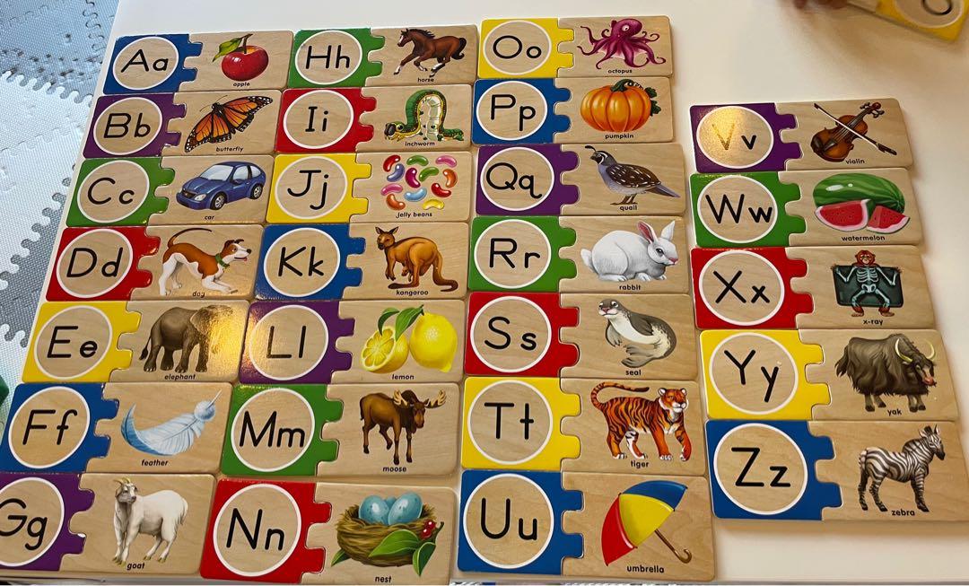 Melissa & Doug wooden self correcting alphabet puzzle, Hobbies & Toys ...