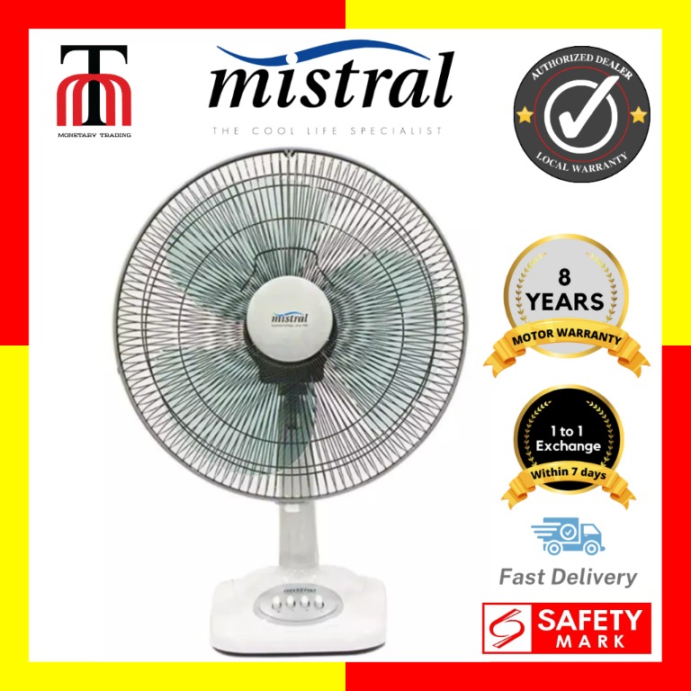 Mistral MTF161 Desk Fan 16inch (Grey), Furniture & Home Living ...