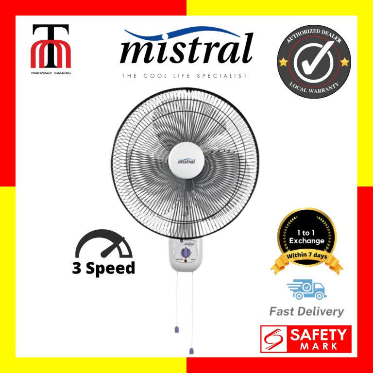 Mistral MWF1621 16" Wall Fan(Grey), Furniture & Home Living, Lighting ...