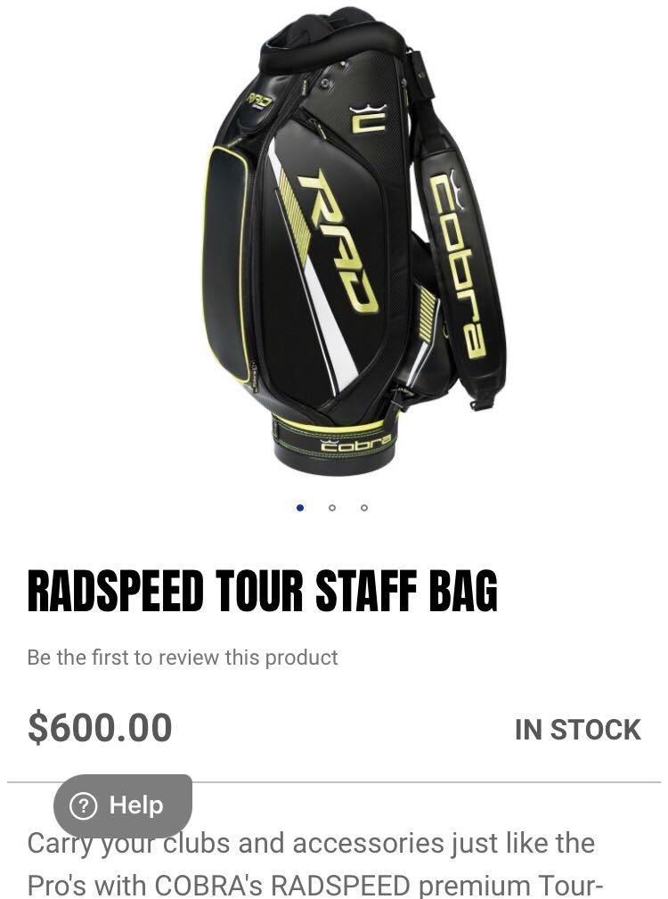 NEW 2021 VESSEL X Cobra RADSPEED TOUR STAFF CART BAG [NEW IN BOX] (With ...