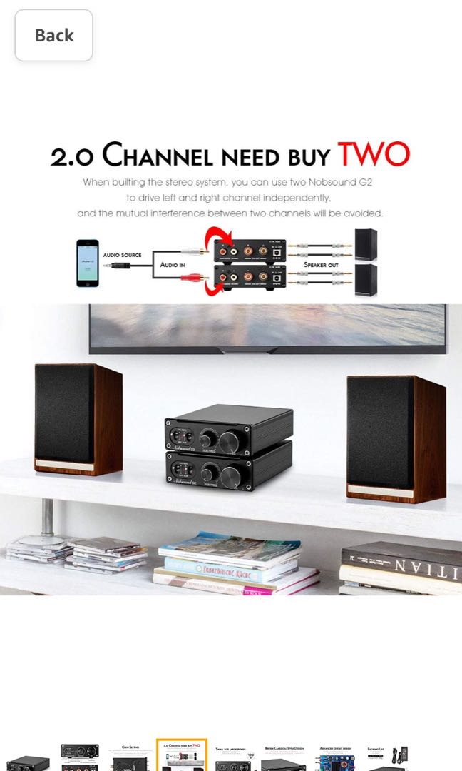 Nobsound G2 Subwoofer Power Amplifier Mini Mono SUB Amp 100W PBTL BTL ...