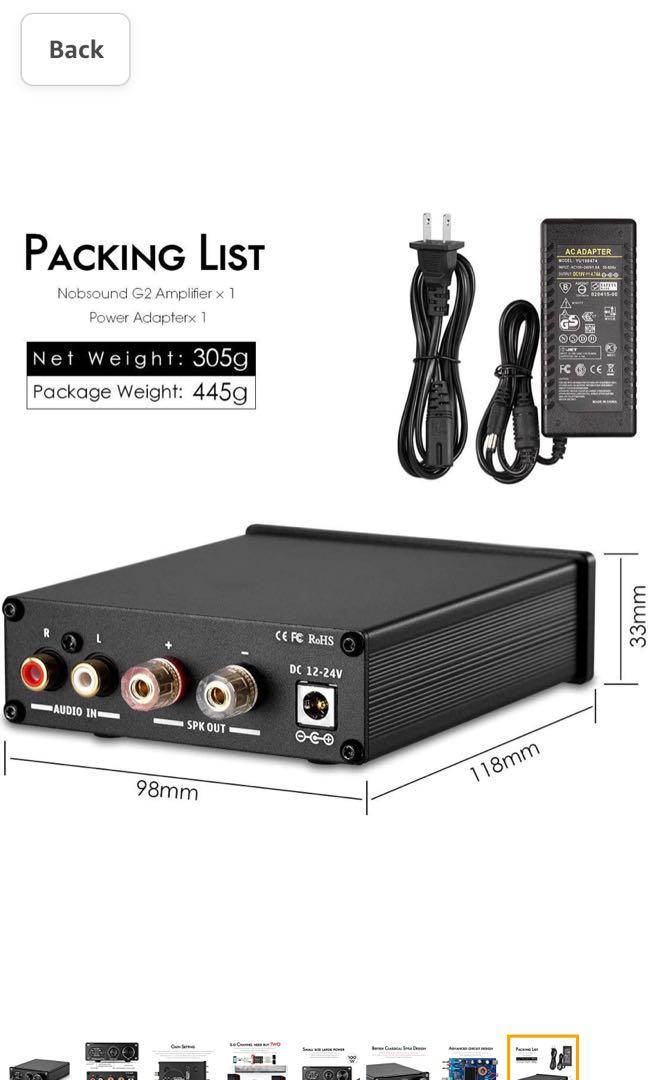 Nobsound G2 Subwoofer Power Amplifier Mini Mono SUB Amp 100W PBTL BTL ...