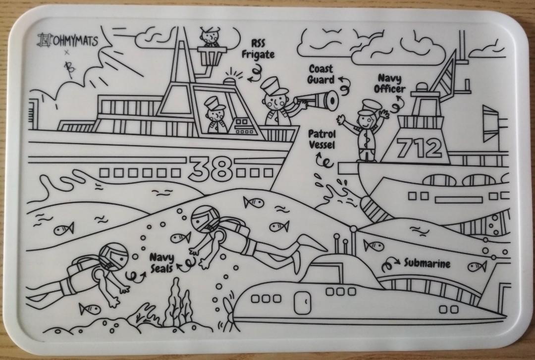 Oh my mats - Reusable colouring and dining place mats, Hobbies & Toys ...