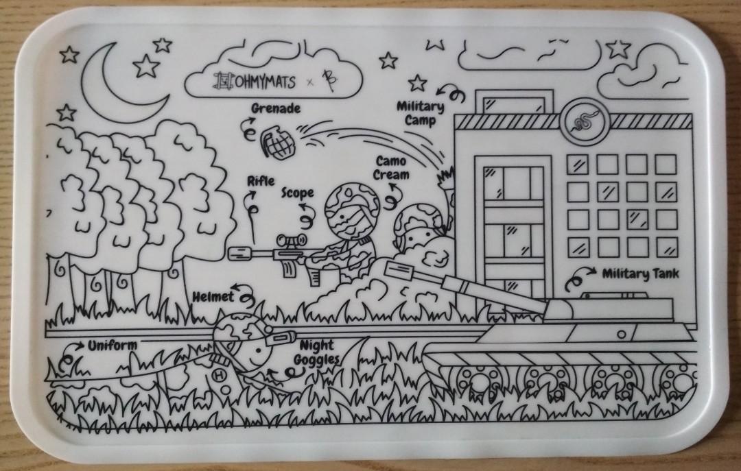Oh my mats - Reusable colouring and dining place mats, Hobbies & Toys ...