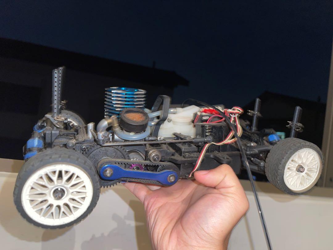 Old GS racing RC car skeleton and remote. Probably needs fixing ...