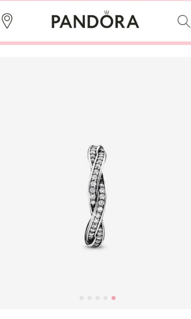 Pandora Sparkling Twisted Lines Ring (Sterling silver), Women's Fashion ...