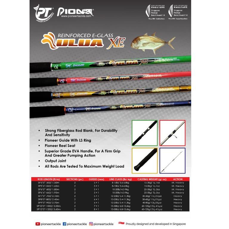 Pioneer Ulua XE strong Fiberglass Rod, Sports Equipment, Fishing on ...