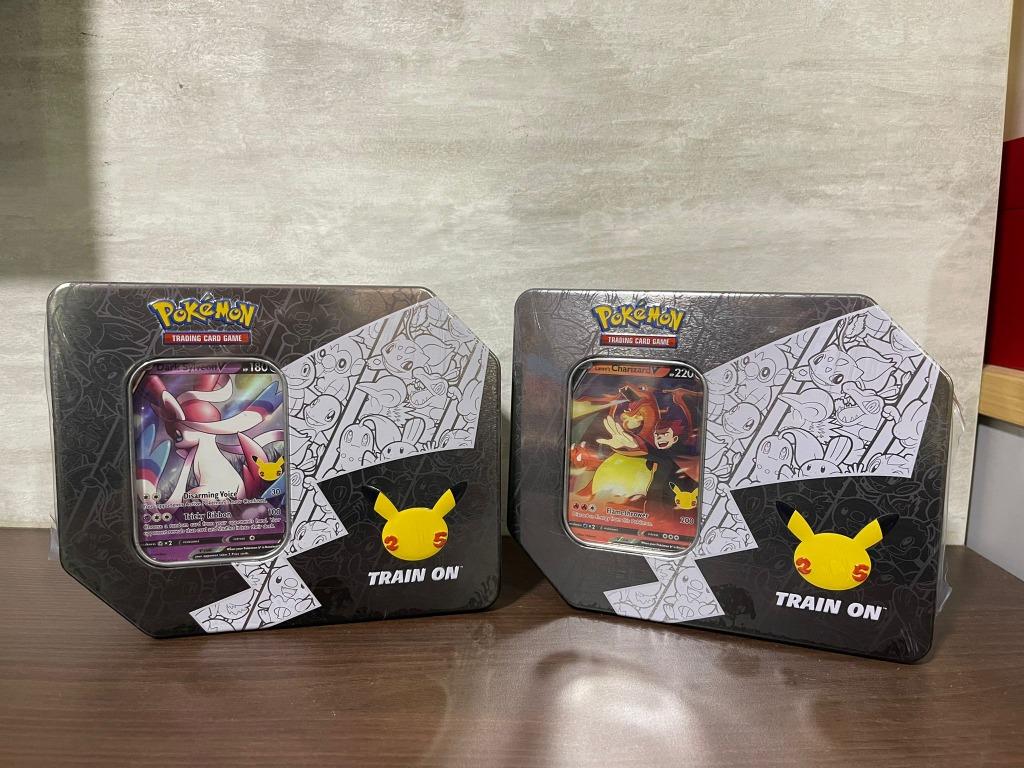 Pokemon TCG 25th Anniversary Big Tin - Lance’s Charizard or Dark Sylveon, Hobbies & Toys, Toys ...